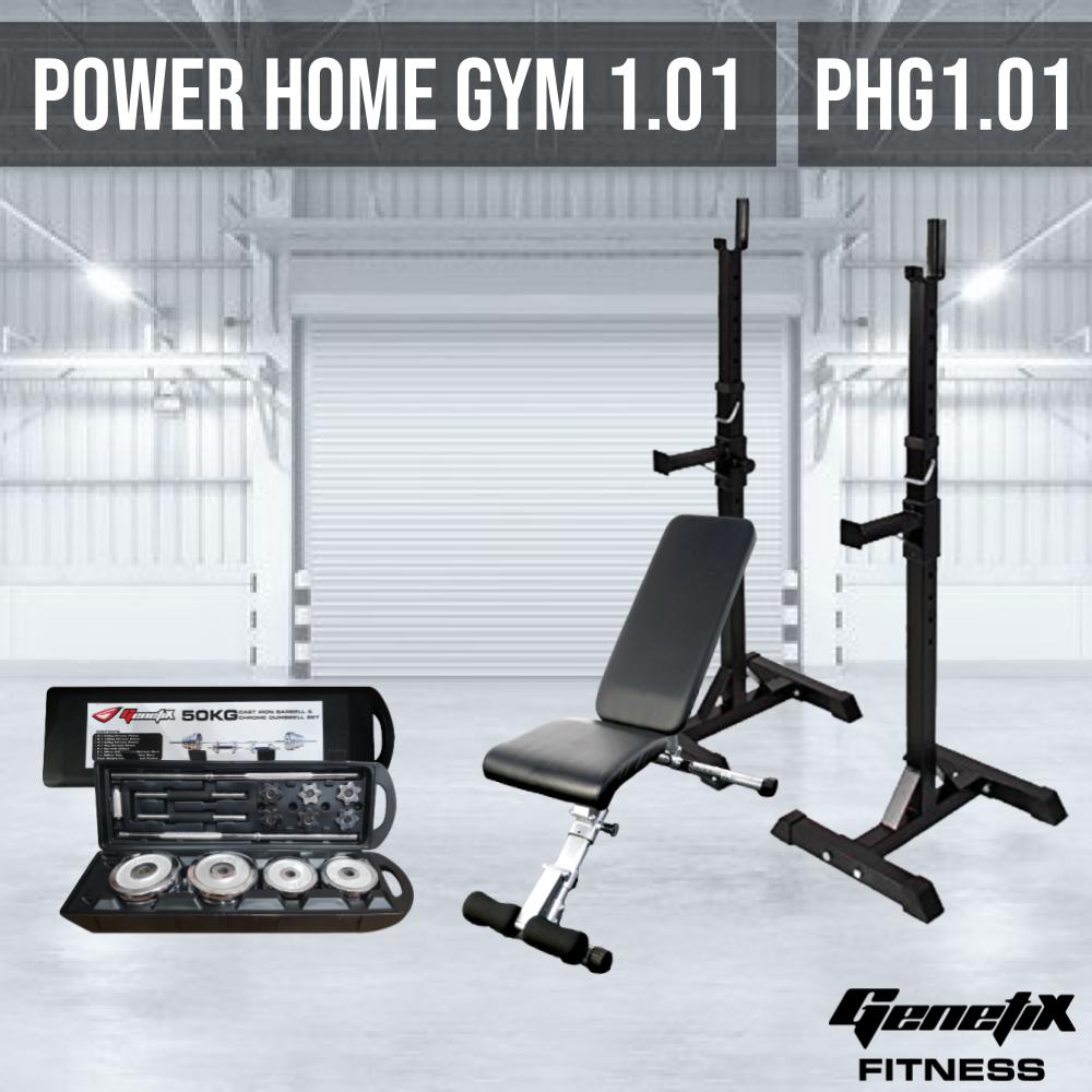 PAKET ALAT FITNESS POWER HOME GYM 1.1 GENETIX FITNESS INDONESIA
